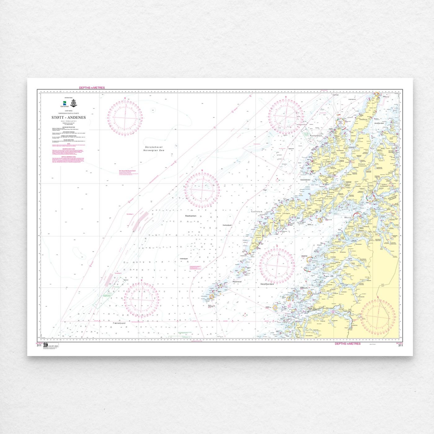 Kartverket - kystkart: 311: INT 9314 / Støtt – Andenes - Kart.no