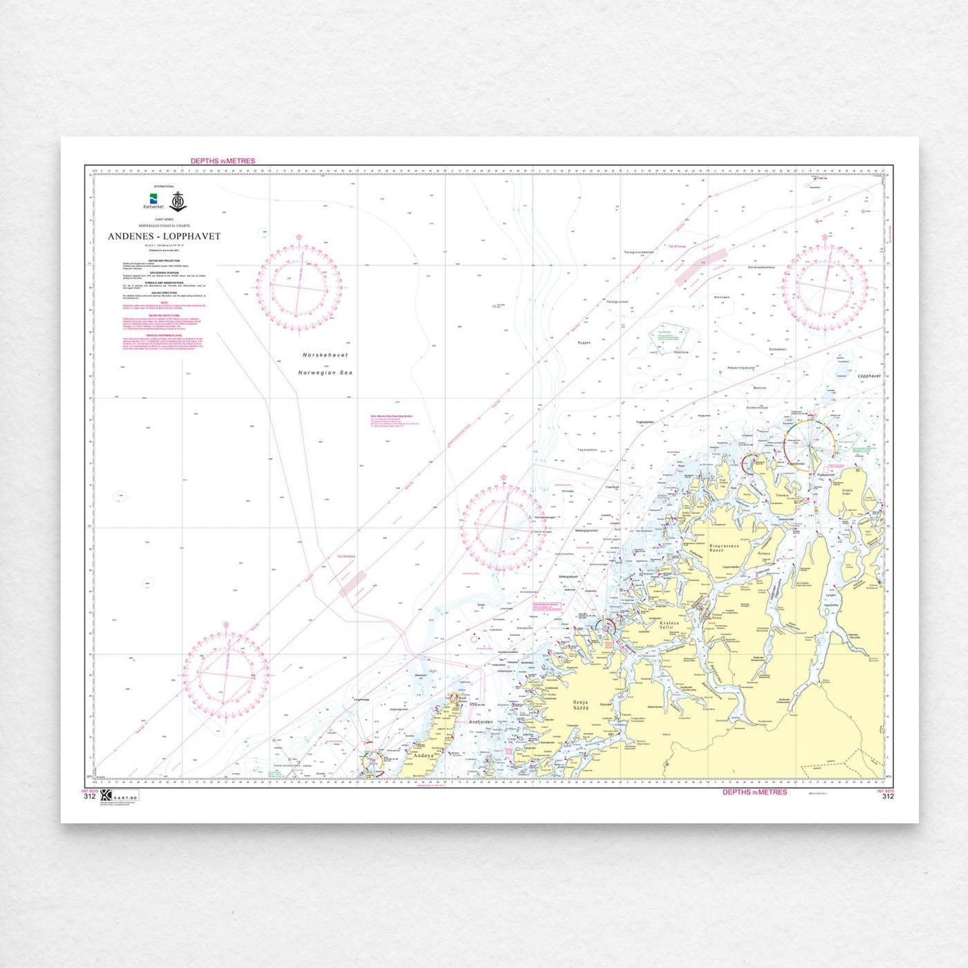 Kartverket - kystkart: 312: INT 915 / Andenes – Lopphavet - Kart