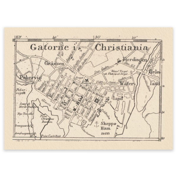 Gatene i Christiania 1816 - Kart.no