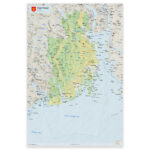 Kart over Vestfold fylke | Veggkart, plakat eller innrammet