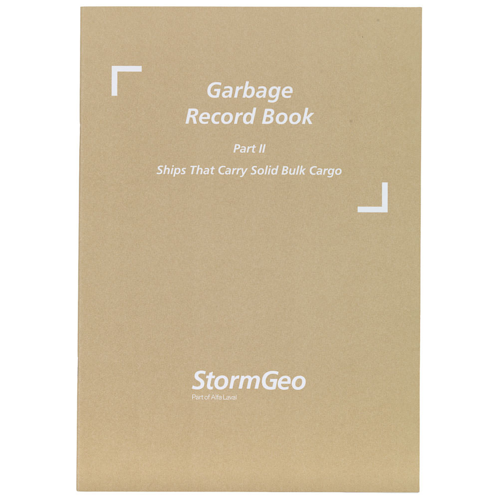 Garbage Record Book Part II – Ships that Carry Solid Bulk Cargo - X1538 ...