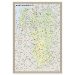 Kart over Nordre Follo kommune | Veggkart, plakat eller innrammet