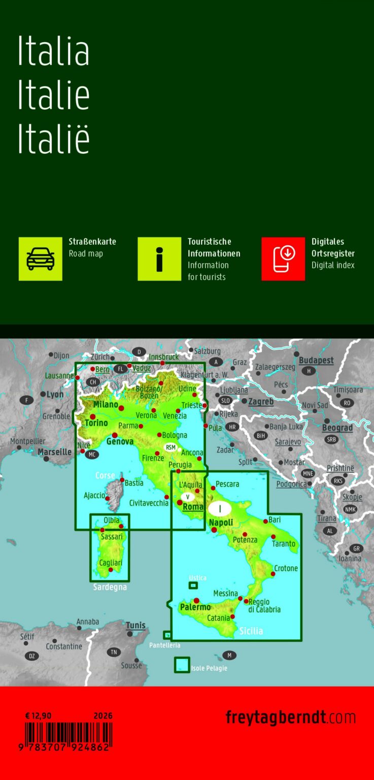 Italia veikart – Kart.no