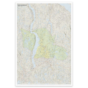Kart over Gran kommune | Veggkart, plakat eller innrammet