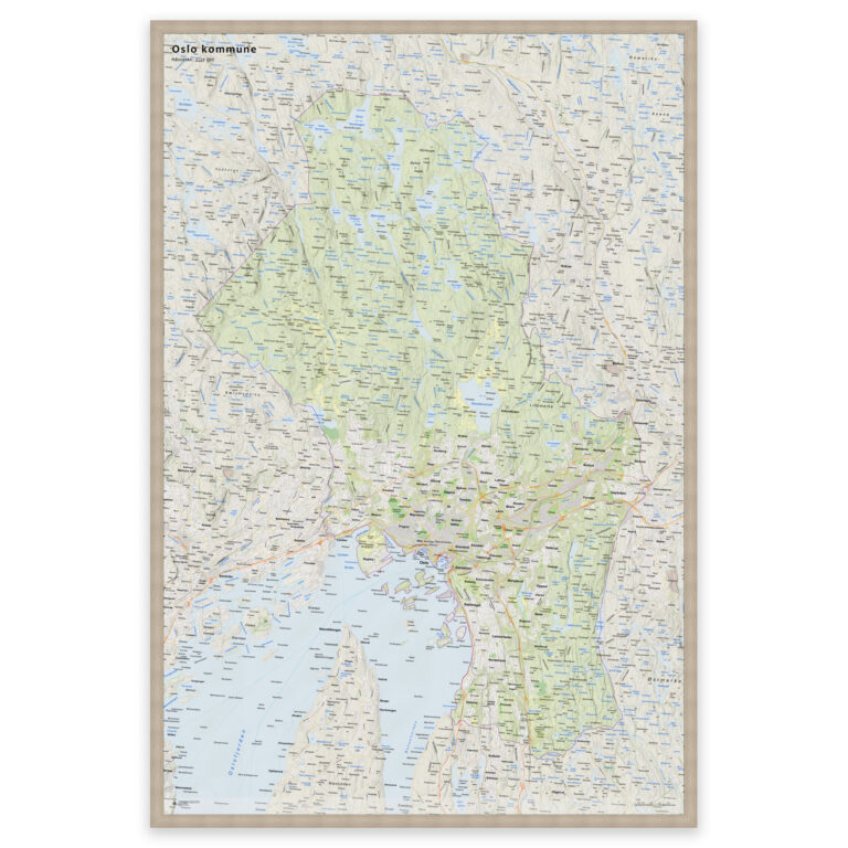 Kart over Oslo kommune | Veggkart, plakat eller innrammet
