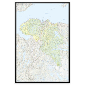 Kart over Trondheim kommune | Plakat, plate eller innrammet