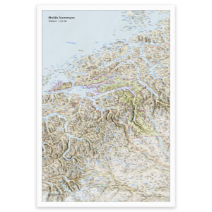 Kart over Molde kommune | Plakat, plate eller innrammet